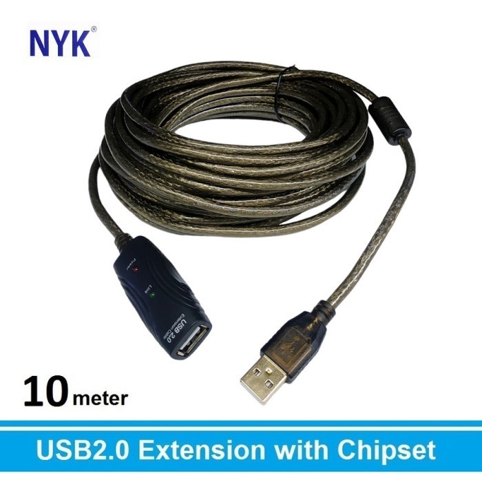 Jual Kabel USB 2.0 Extender with Chipset Extension 10M | Shopee Indonesia