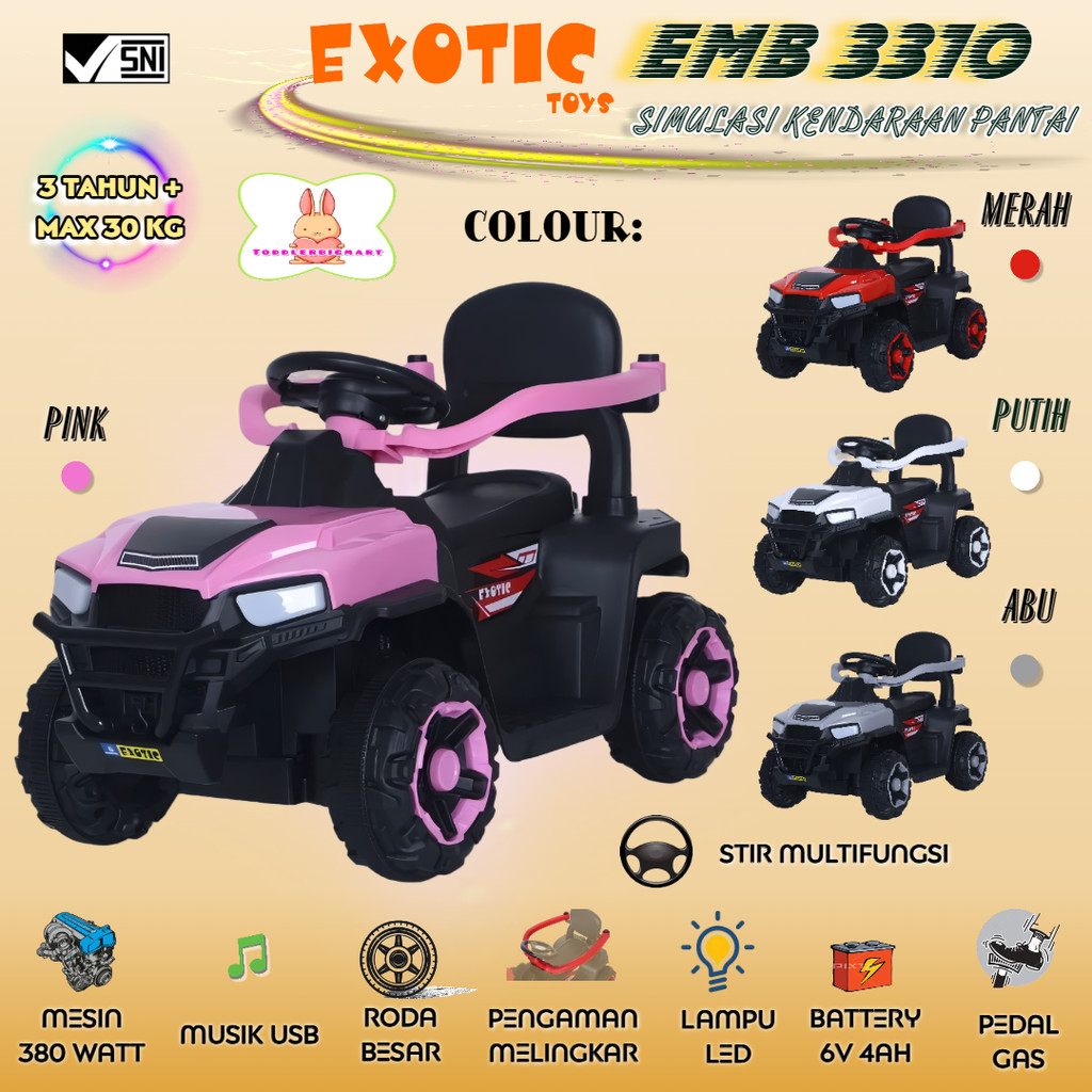 Jual RECHARGEABLE CAR EXOTIC EMB-3310 MOBIL AKI SIMULASI KENDARAAN ...