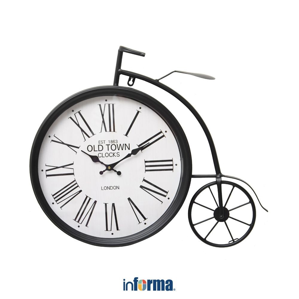 Jual Informa 60X50 cm Jam Dinding Bicycle 21B0559 - Hitam Wall Clock ...