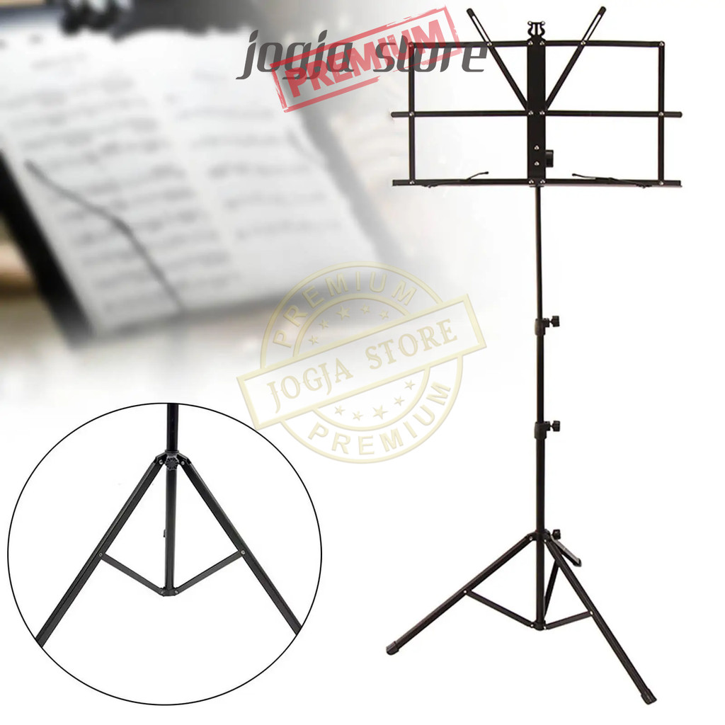 Jual Stand Book Penyangga Partitur Sheet Music Tripod Stand Partitur ...