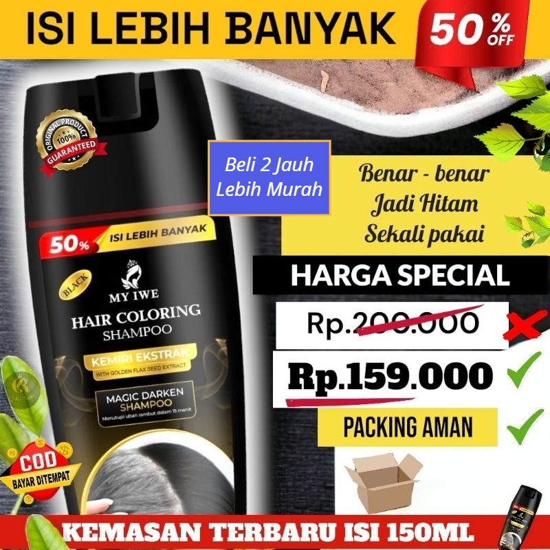 Jual Shampoo Penghitam Uban My Iwe Hair Coloring 150ML | Shopee Indonesia