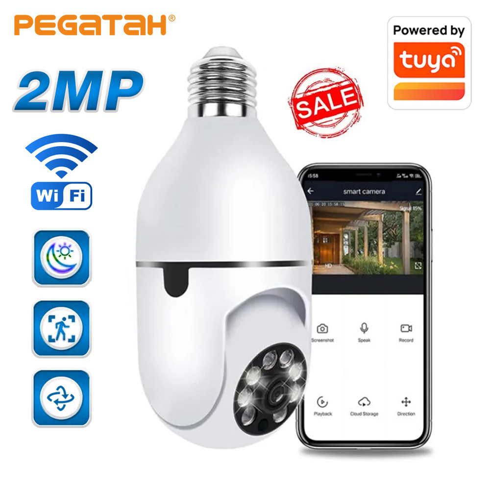 Jual Tuya 1080P Wireless Rotate Auto Tracking Panoramic Camera Light ...