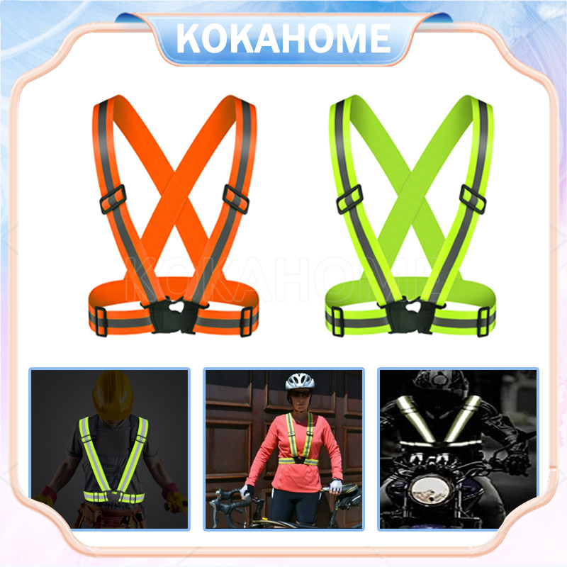Jual rompi safety karet elastis/v safety vest/rompi reflektif/rompi ...