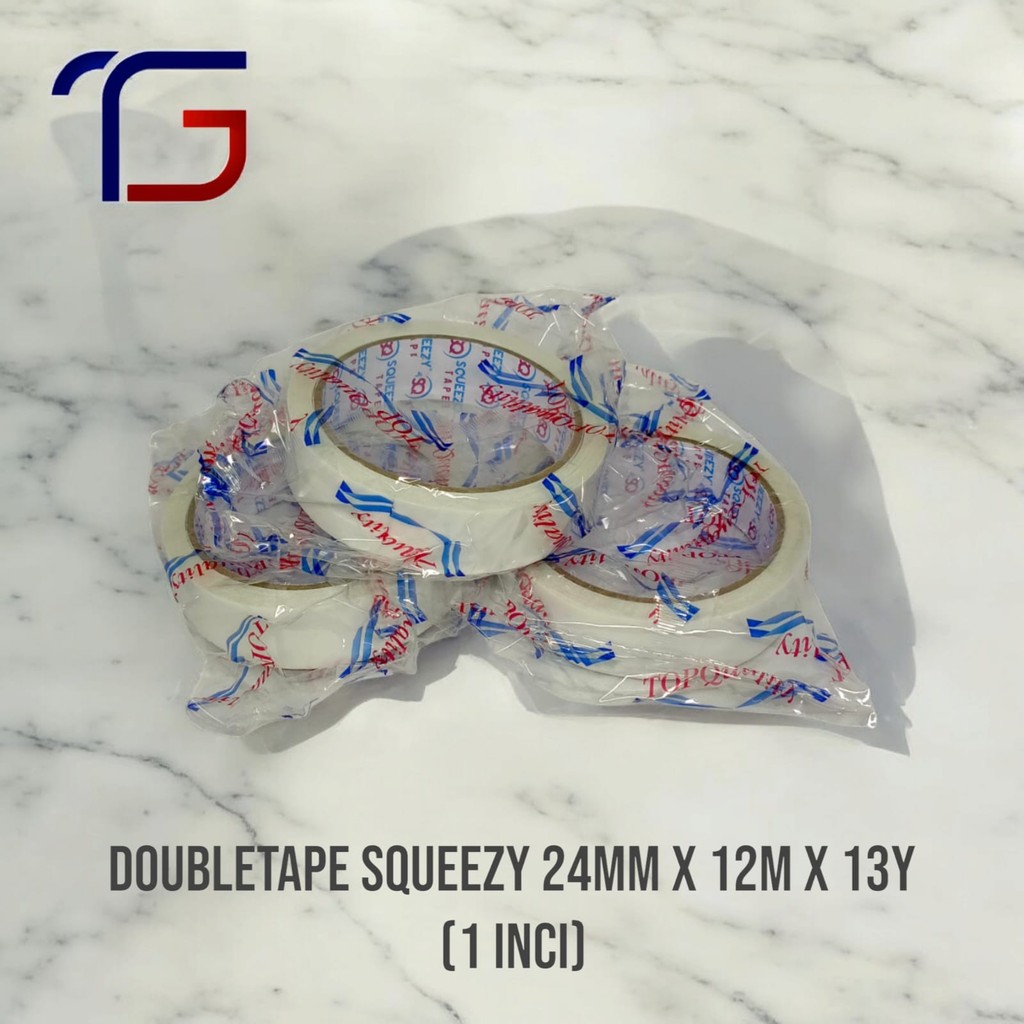Jual Double Tape / Doubletape Squeezy 24mm x 12m ( 1 Inci) | Shopee ...