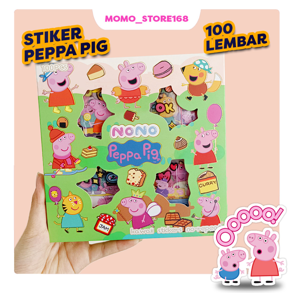Jual Stiker Peppa Pig Isi 100 Lembar Sticker Momo Nono Peppa Pig ...