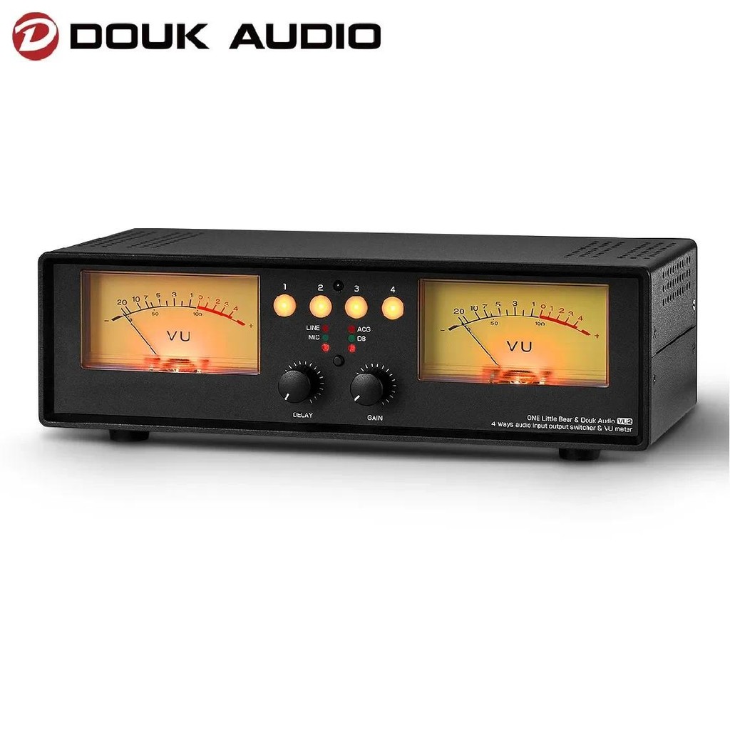 Jual Douk Audio Analog Dual VU Meter MIC+LINE Stereo Music Spectrum ...
