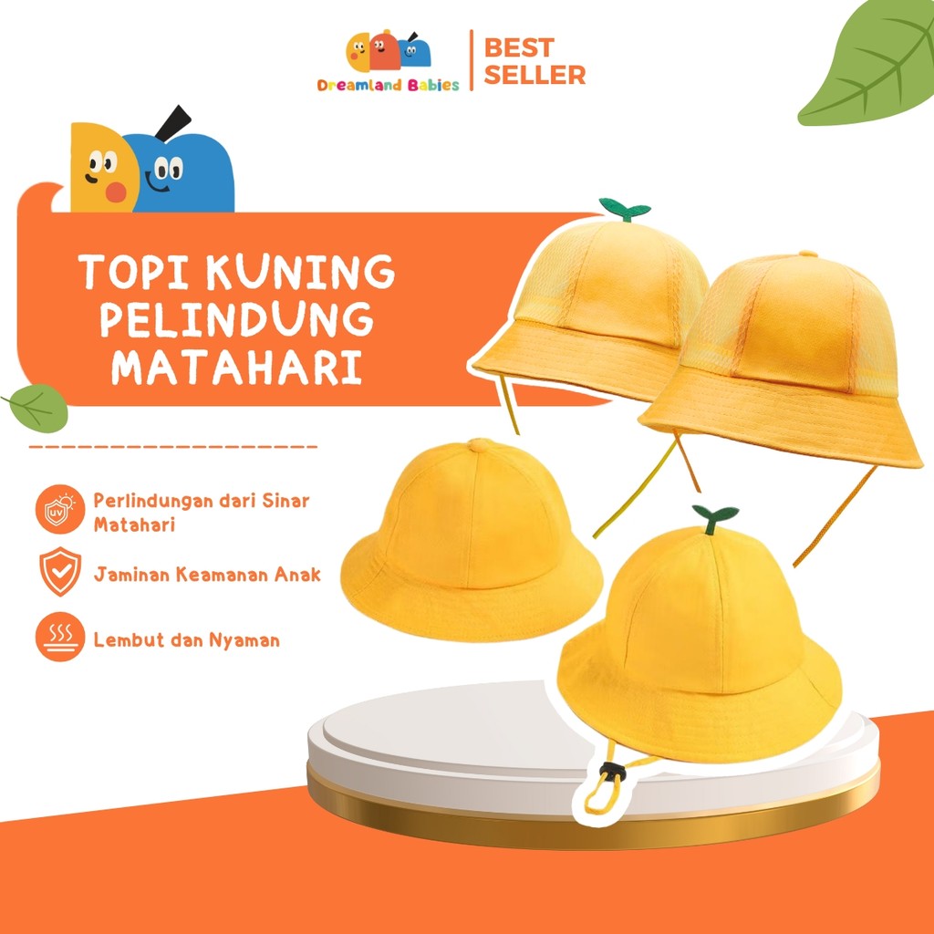 Jual Topi Kuning Anime | Topi Kuning Jepang | Topi Pantai Anak Premium ...