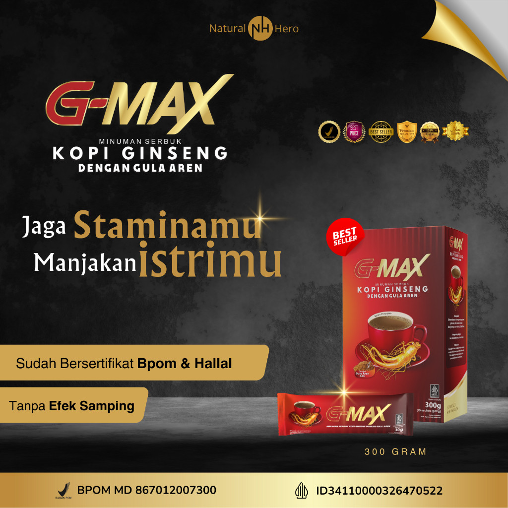 Jual Kopi GMAX Minuman Kopi Gingseng Stamina Pria Tahan Lebih Lamaa Original BPOM Halal - GMAX ...