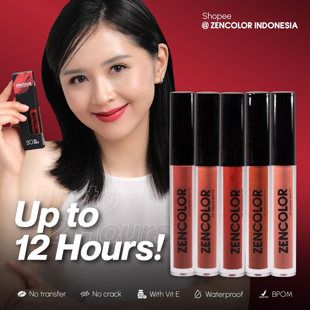 Jual Original Zencolor Urban Lip cream Matte Moisturizer liquid lipstik ...