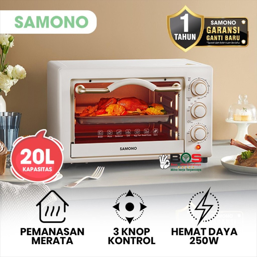 Jual Oven Samono 3 Knob 250 Watt Oven Low Watt SW EOW20 EOW 20 | Shopee Indonesia