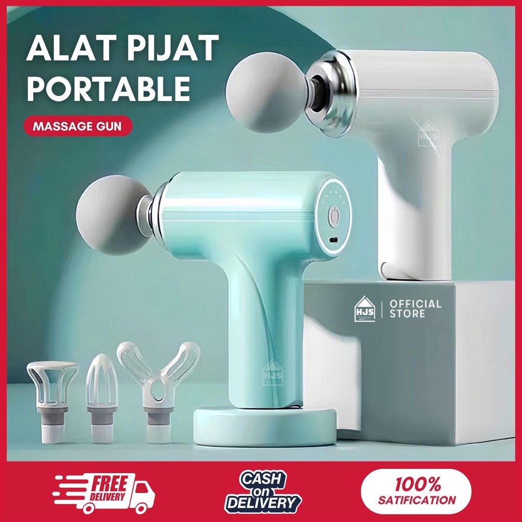 Jual Alat Pijat Elektrik Premium Massage Gun 4 in 1 Getar Terapi ...
