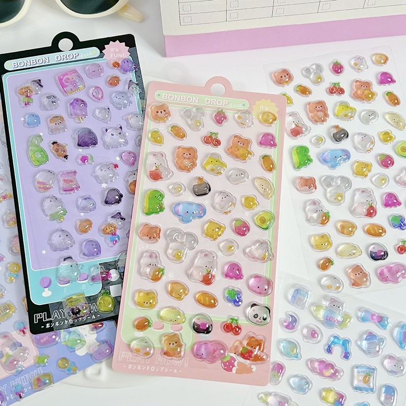 Jual 3D Cartoon Sticker Cute Stickers for Scrapbooking Kawaii Sticker ...