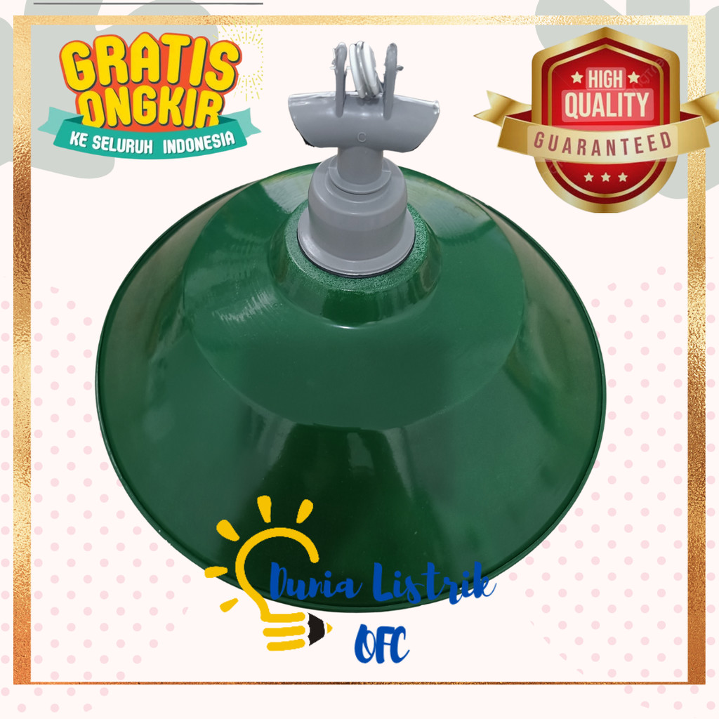 Jual Fiting Lampu Jalan Kap Lampu Satu Set Lampu Jalan WD Hijau Gantung E27/ Fitting nylon KAP ...