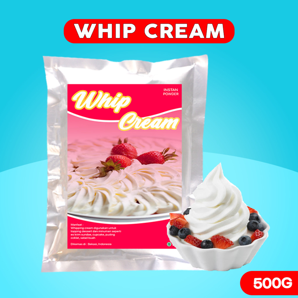 Jual WHIP CREAM TOPPING PREMIUM 500g / BUBUK WHIP CREAM / WHIPPED CREAM ...