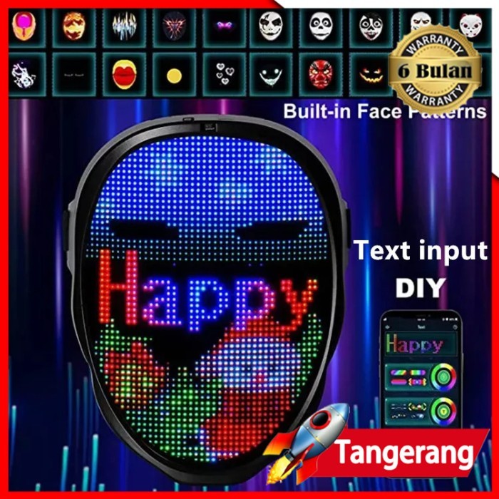 Jual WT Topeng LED Boywithuke LED Mask Face Changing Mask | Shopee Indonesia