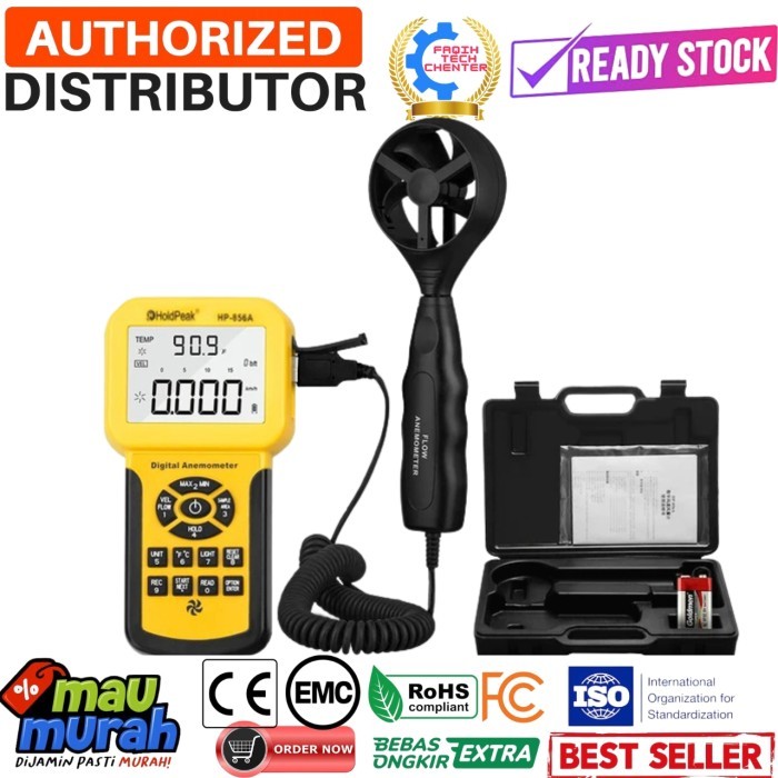 Jual Anemometer HOLDPEAK HP856A Data Logger Velocity Air Flow Wind ...
