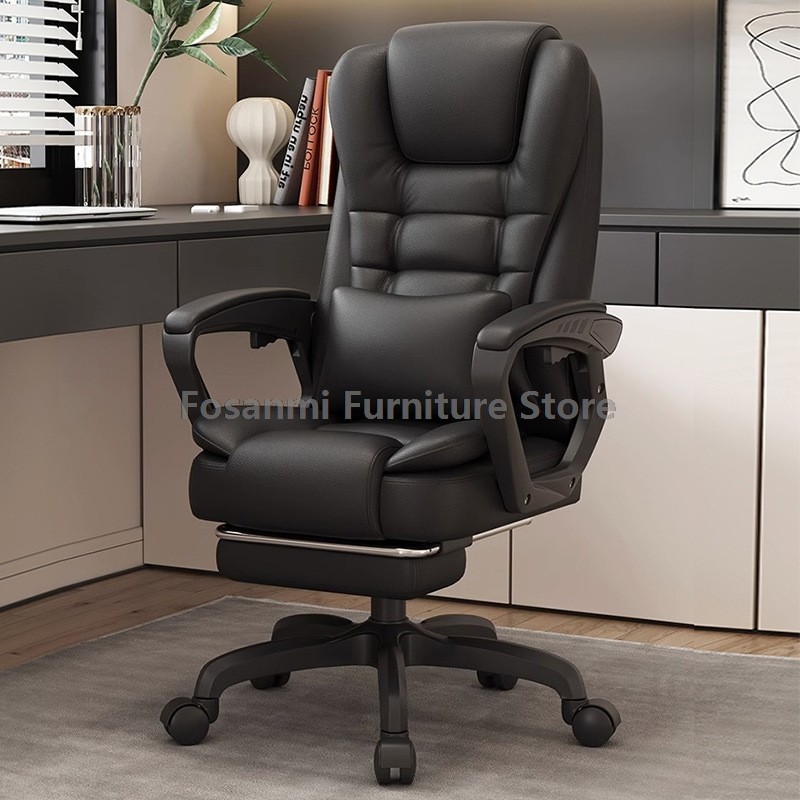 Jual PVC Leather Adjustable Swivel Computer Chair Comfortable Boss Desk ...