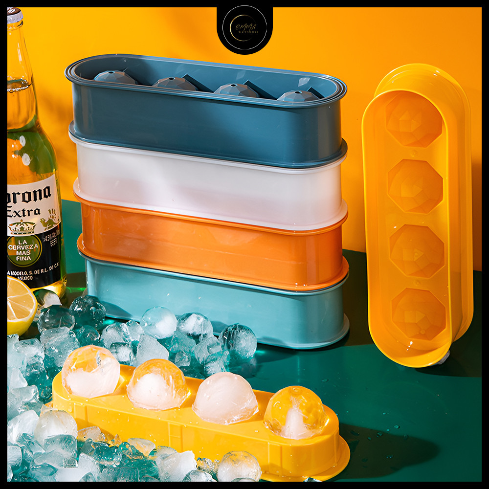 Jual EM Cetakan Es Batu 4 BULAT Bentuk Bulat | Shopee Indonesia