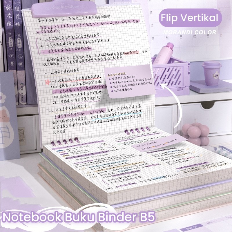 Jual READY Notebook Buku Binder B5/Notebook Warna Gradasi Buku B5 Flip ...
