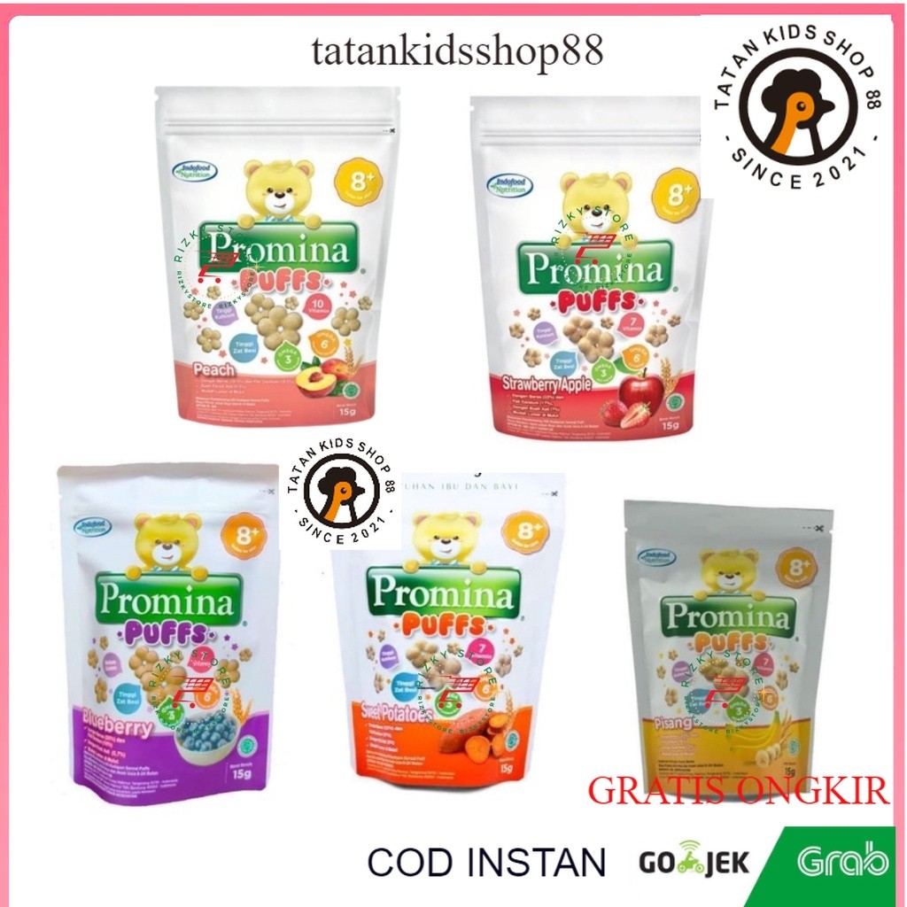 Jual Promina Puffs 15 Gram Puff Biskuit Sereal Makanan Cemilan Bayi 8 ...