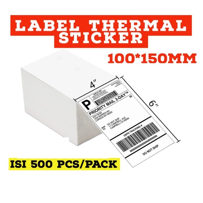 Jual SMARTCOM ~ Kertas Label Barcode 100 x 150 Kertas Stiker Thermal 100x150mm isi 500pcs Sheet ...