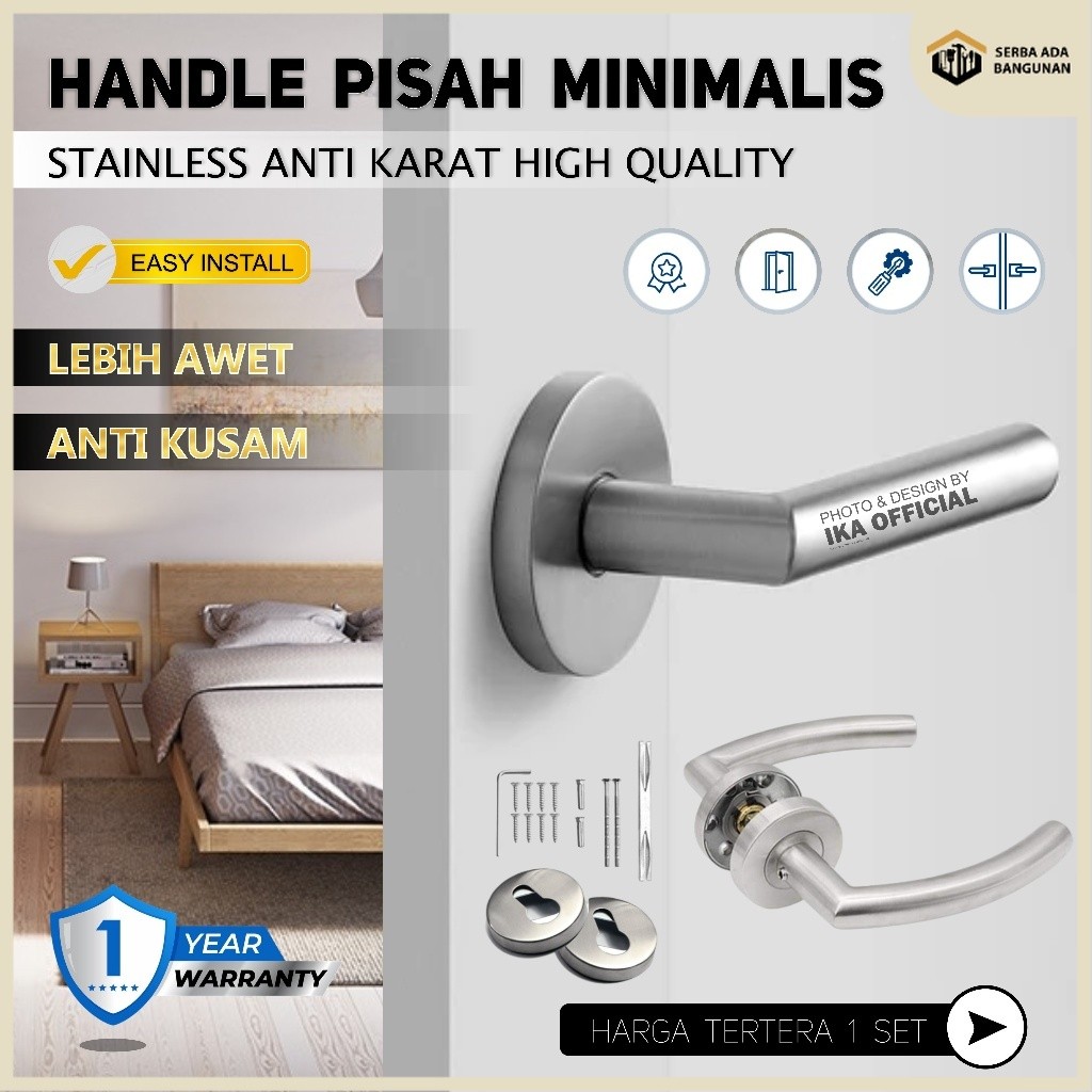 Jual Kunci Pintu Misah / Kunci Pintu Set Stainless Steel / Handle Rosette / Handle Pisah Pintu ...
