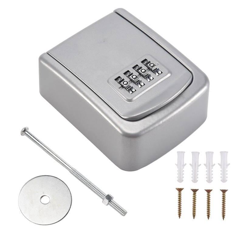 Jual Key Lock Box Wall Mounted 4 Digit Combination Lock Box For House ...