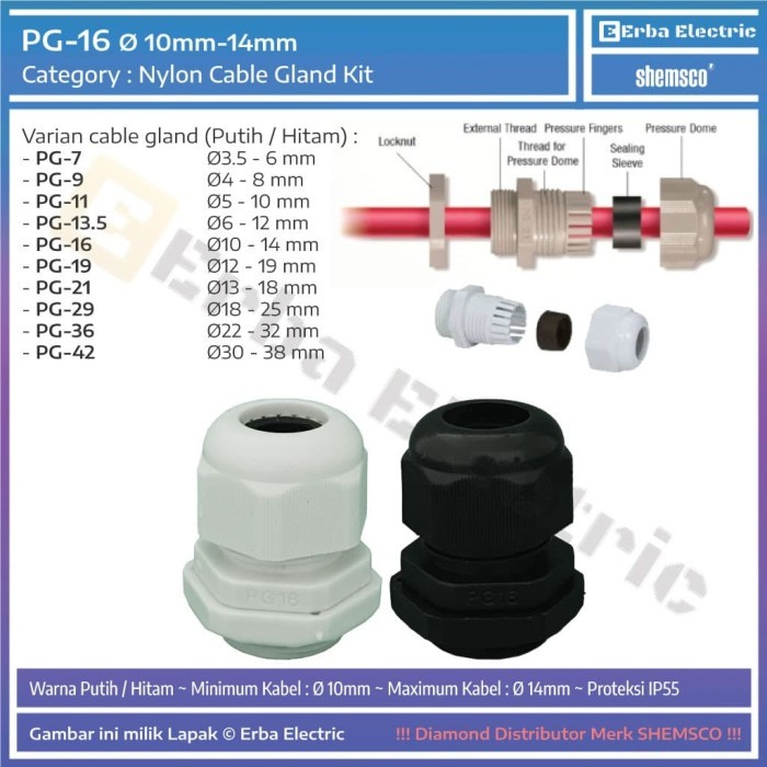 Jual MU99 Cable Gland PG-16 Pelindung Jalur Kabel Gland PG16 Original ...