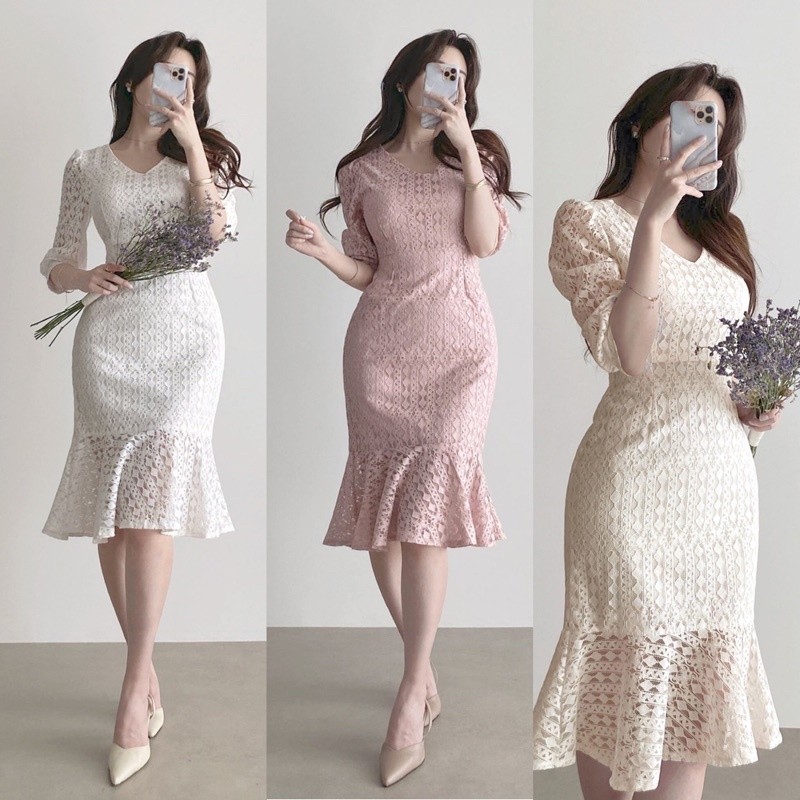 Jual [ADA SIZE JUMBO] D0882 MONELA MERMAID PREMIUM BROCADE KOREAN STYLE ...