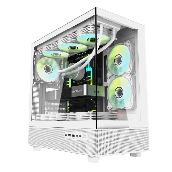 Jual CASING DPX90 ATX PC Case | 270 Panoramic Pillarless Design - white ...