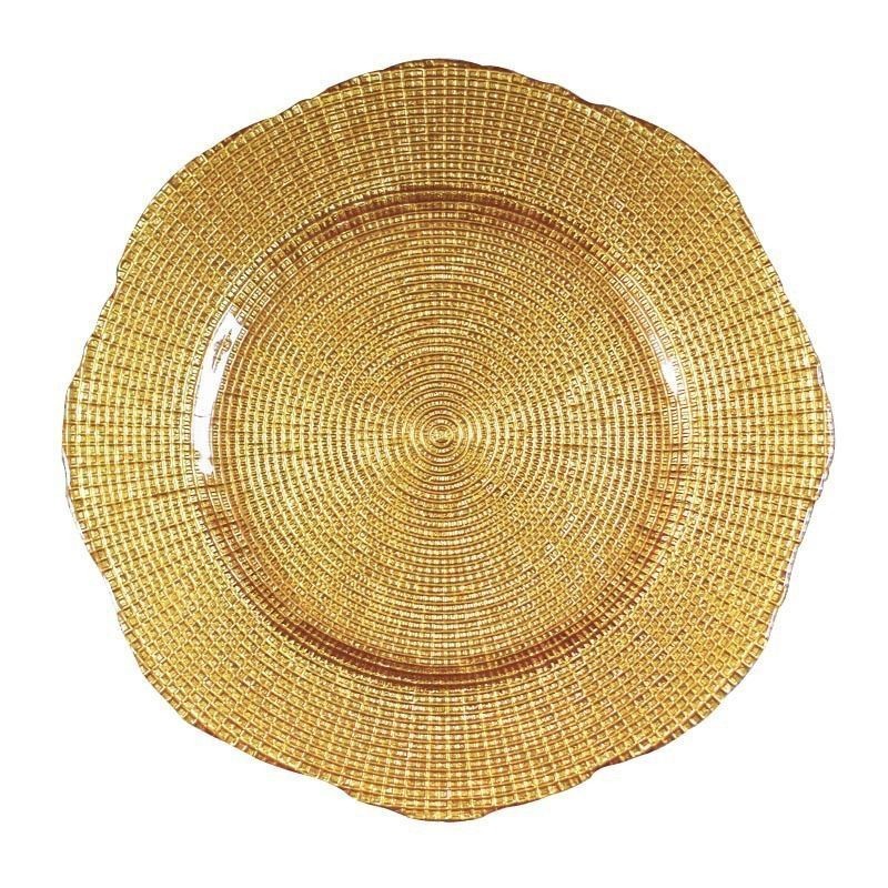 Jual Piring European Golden glass plate Piring Dekorasi Gold / Piring ...