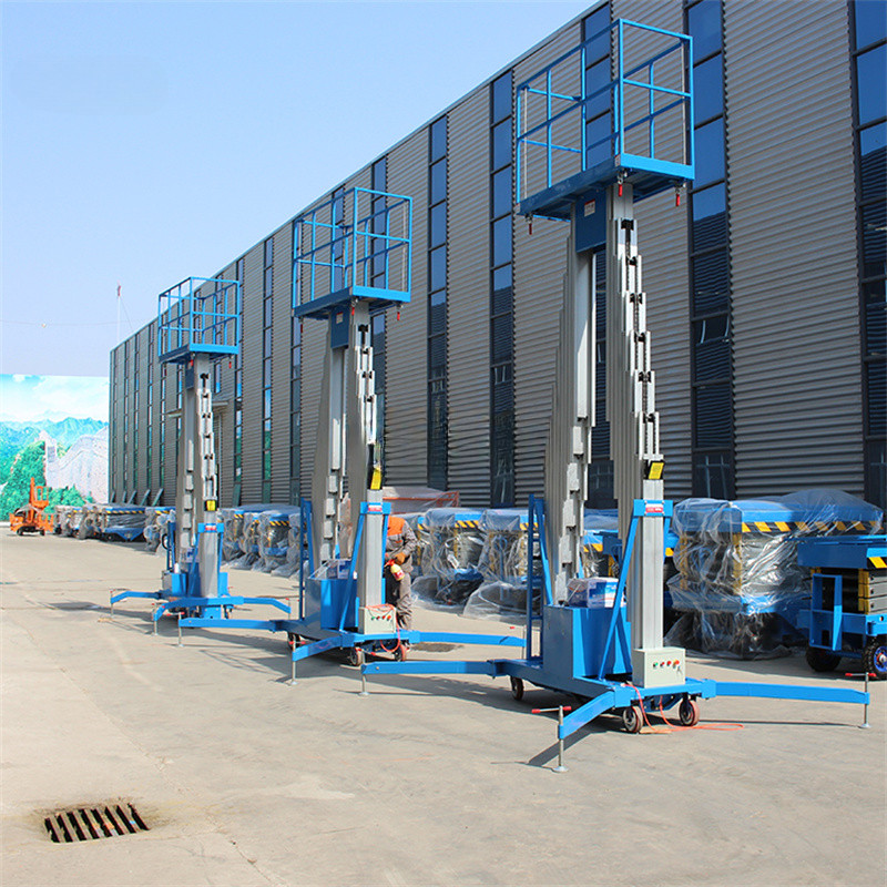 Jual Aerial Platform Hydraulic Goods Lift Manual Mast Lift 12m Aluminum ...