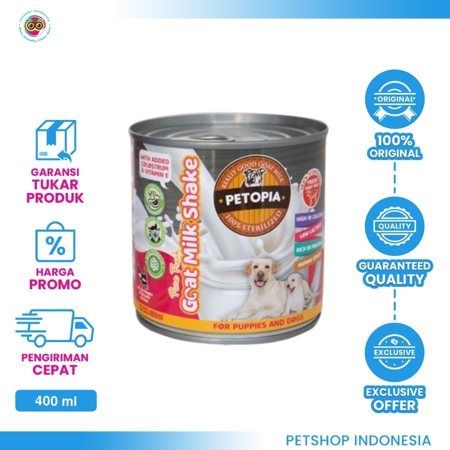Jual Petopia Goat Milk Shake with Colostrum 400ml - Susu Kambing Puppies Anjing Dewasa | Shopee ...