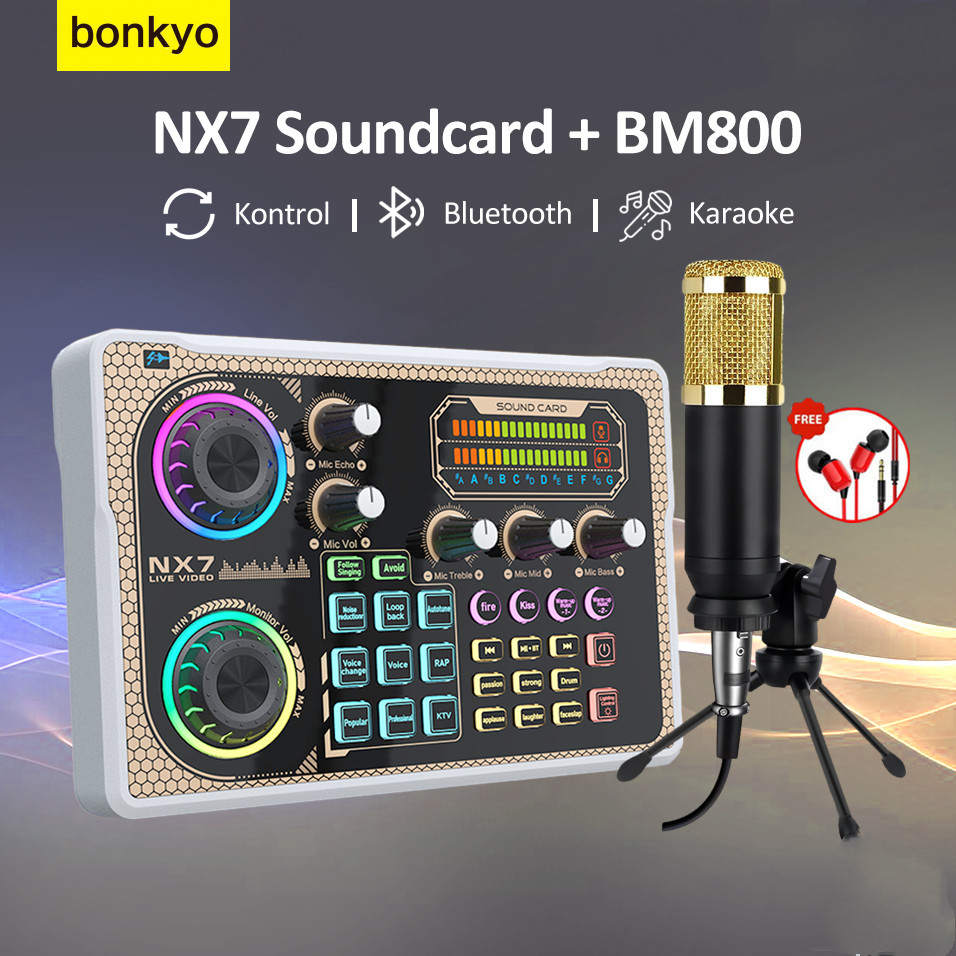 Jual 【cod】Bonkyo NX7+BM800 sound card 5V Mixer amplifier kartu suara ...