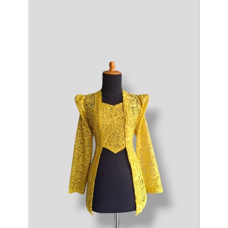 Jual BAHAN PREMIUM / Kebaya Polos lengan puff tanpa furing | Shopee ...