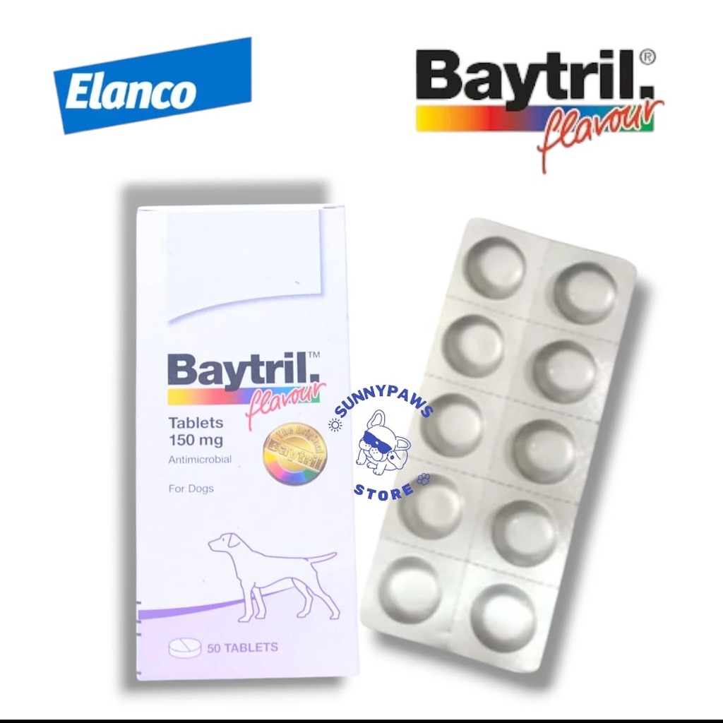 Jual [SUNNYPAWS] Baytril Flavour Tablet 150 MG Obat Antibiotik Anjing ...