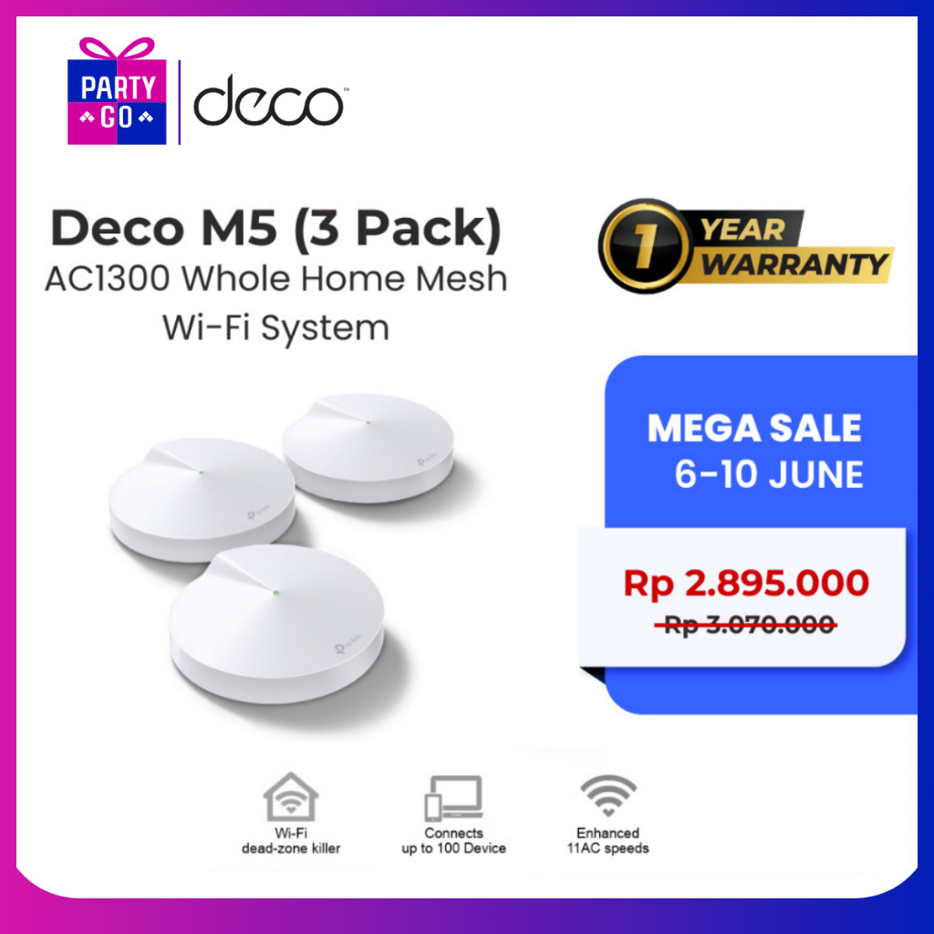 Jual TP-Link Deco M5 Mesh Wi-Fi Wireless Router AC1300 Sharer-COLANEST ...