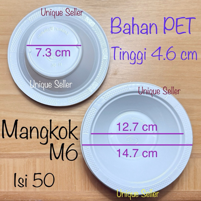 Jual [Isi50] Mangkok Plastik Sedang M6 Uk 6 PET / Mangkok Mangkuk Buah ...