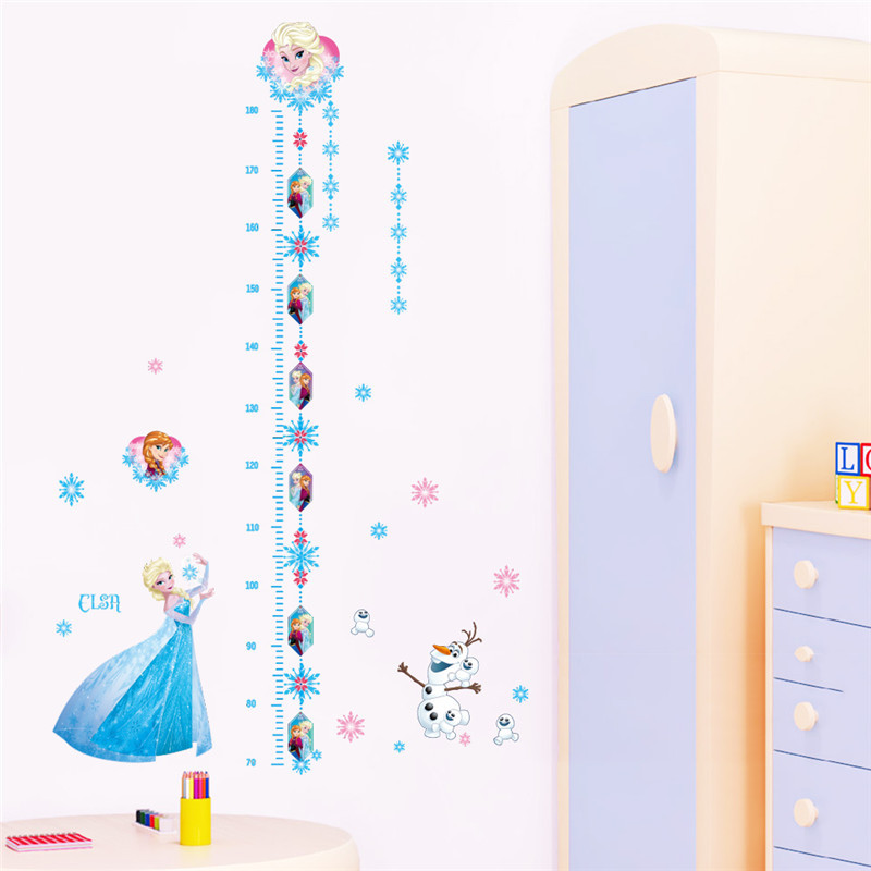 Jual Cartoon Frozen Height Measure Growth art Wall Stickers For Kids ...