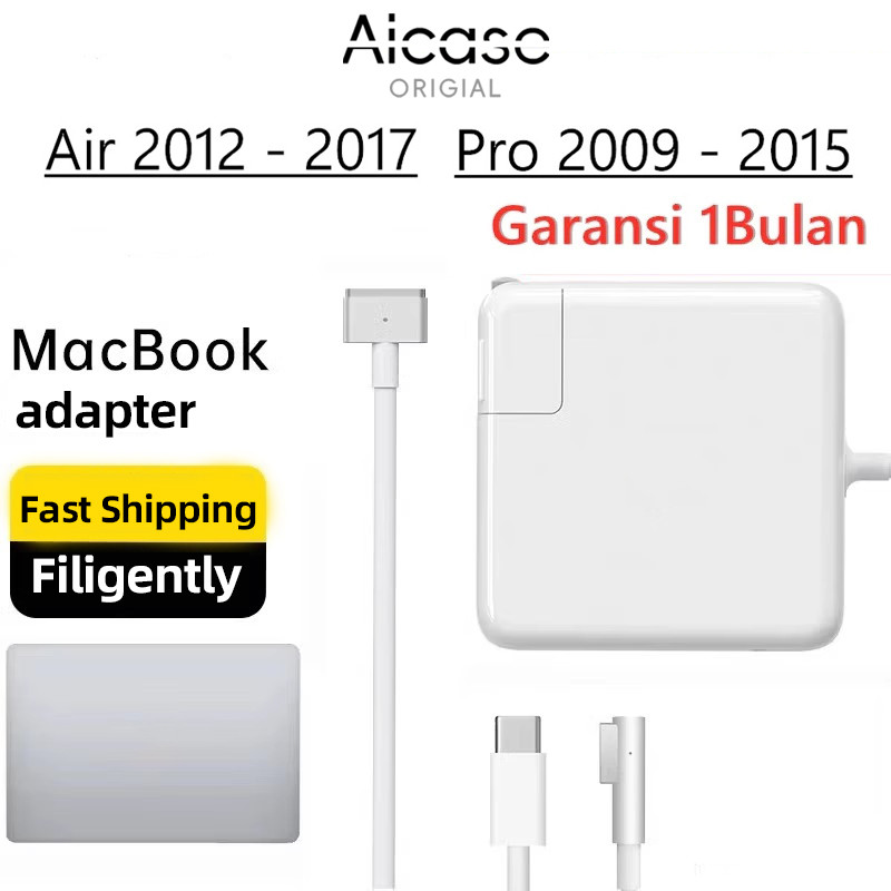 Jual AICASE-Macbook Laptop Air/Pro ADAPTER IPAD CHARGER Kabel L / Kabel T / Kabel C 60W MS1 /MS2 ...
