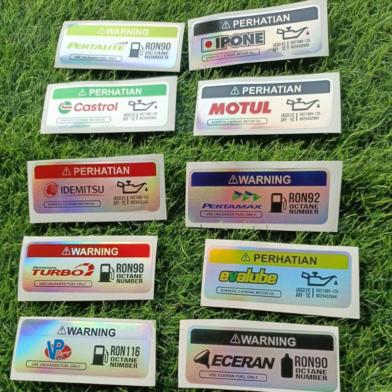Jual STIKER TANGKI WARNING PERTAMAX CASTROL VP RON 9 BENSIN PERTAMAX ...