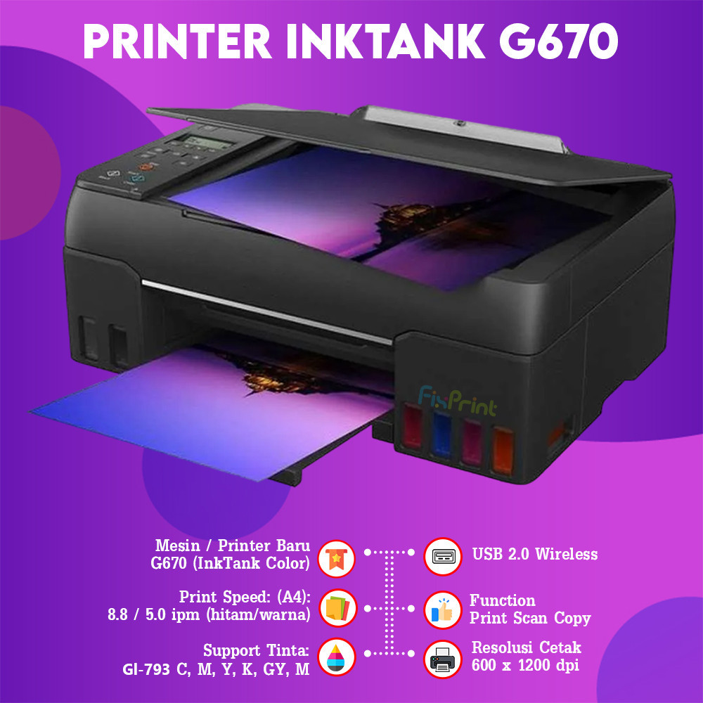 Jual FixPrint Printer InkTank Photo G670 All-In-One Multifunctions ...