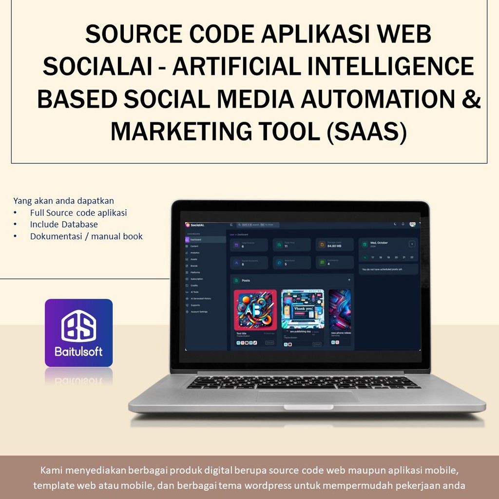 Jual SOURCE CODE APLIKASI WEB SOCIALAI - ARTIFICIAL INTELLIGENCE BASED SOCIAL MEDIA AUTOMATION ...