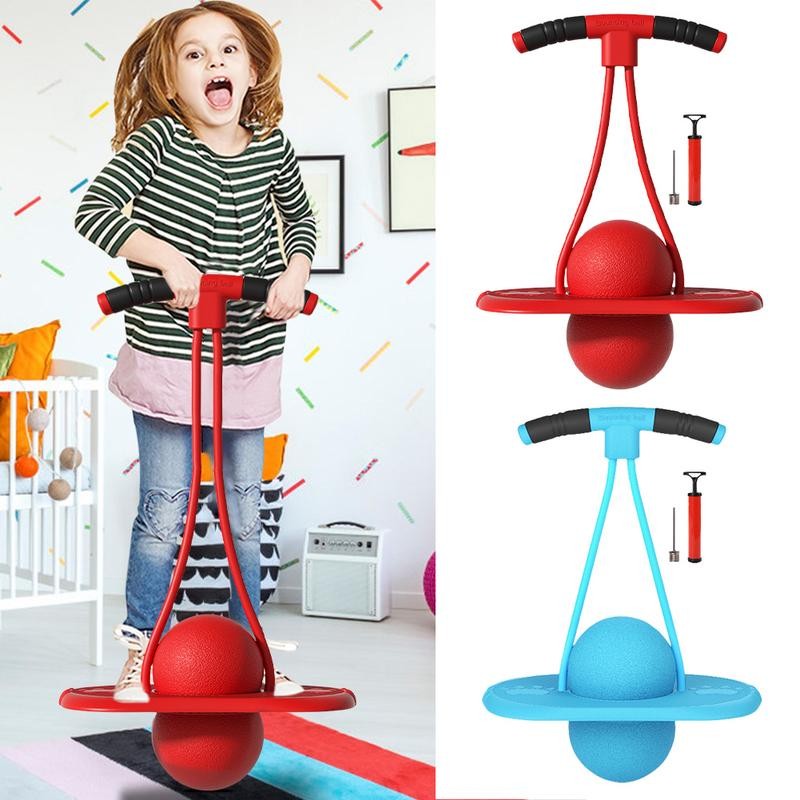 Jual Children Bouncing Ball Toy With Handle and Pump Bouncy Jumping ...