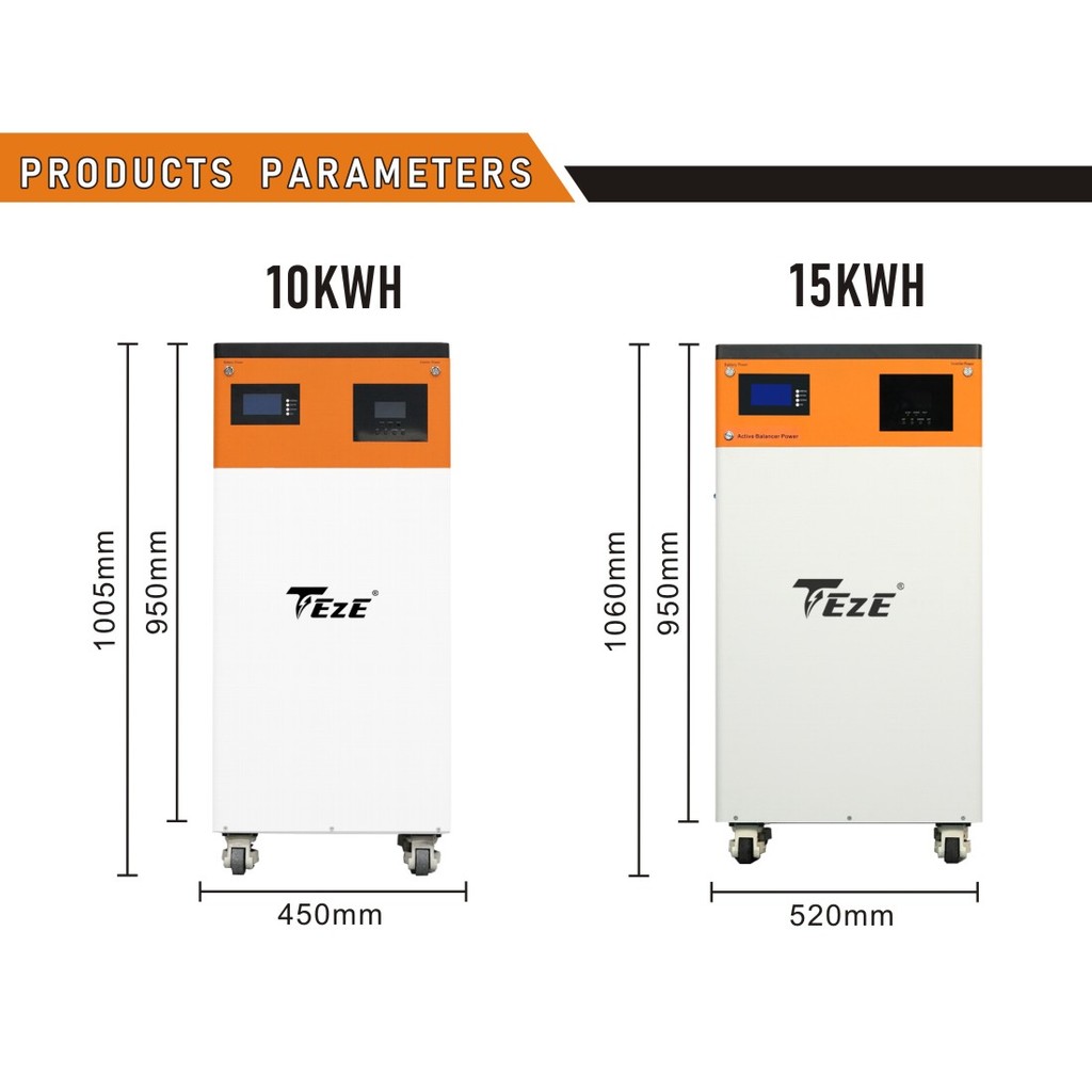 Jual TEZE NEW 2-IN-110kWh 15kWh 48V Powerwall LifePo4 Battery 51V Built ...