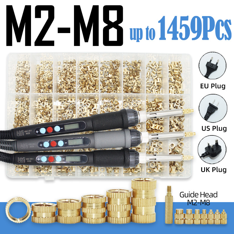 Jual Threaded Heat Set Insert Digital Electric Soldering Iron Tip M2 M3 ...