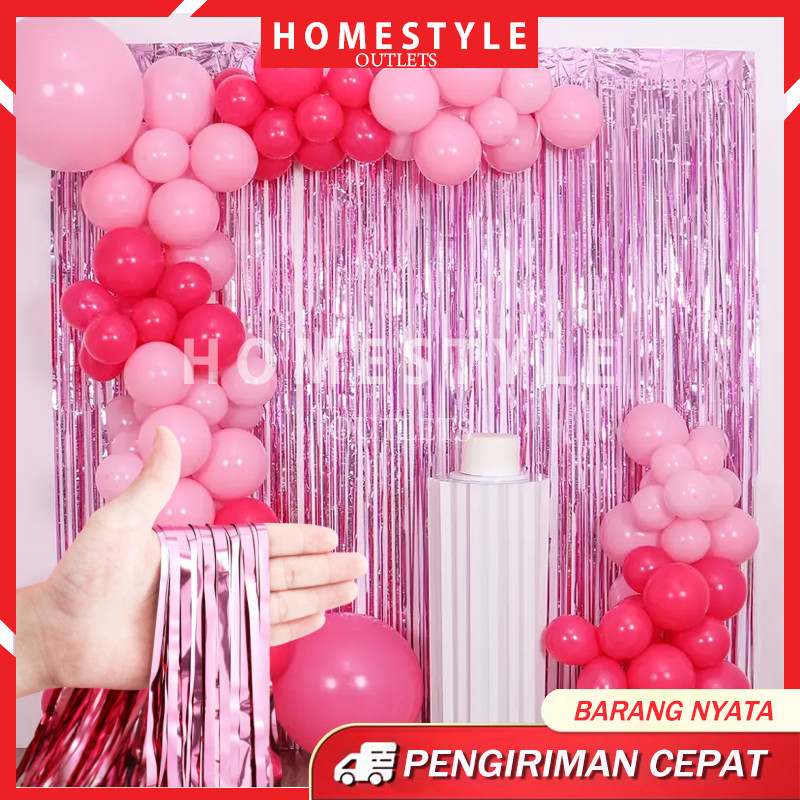 Jual Foil curtain / Tinsel Foil Curtain / Rumbai Foil / Party Backdrop ...