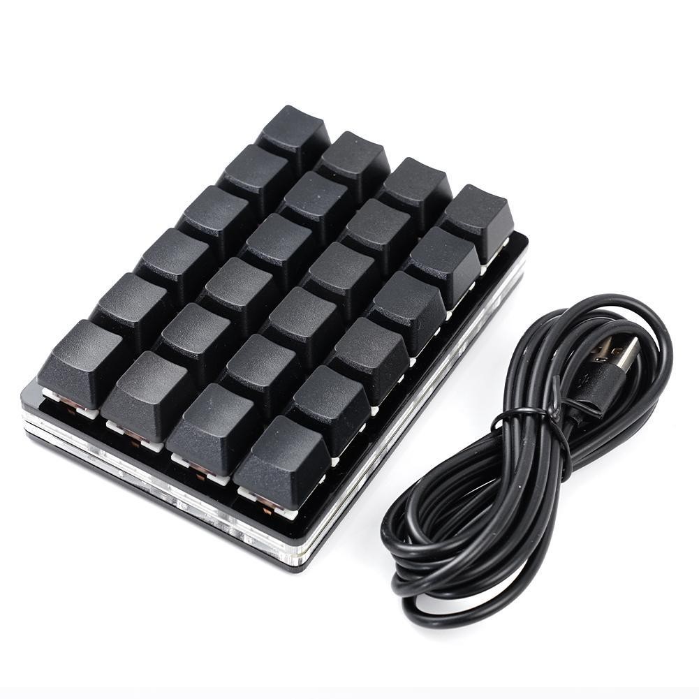 Jual Mini USB Custom Mechanical Keyboard 24 Keys Black/White Gaming ...