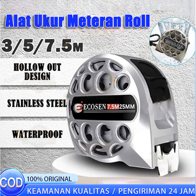 Jual Alat Ukur Meteran Roll 3m/5m/7.5m Panjang Stainless Tebal/Meteran ...