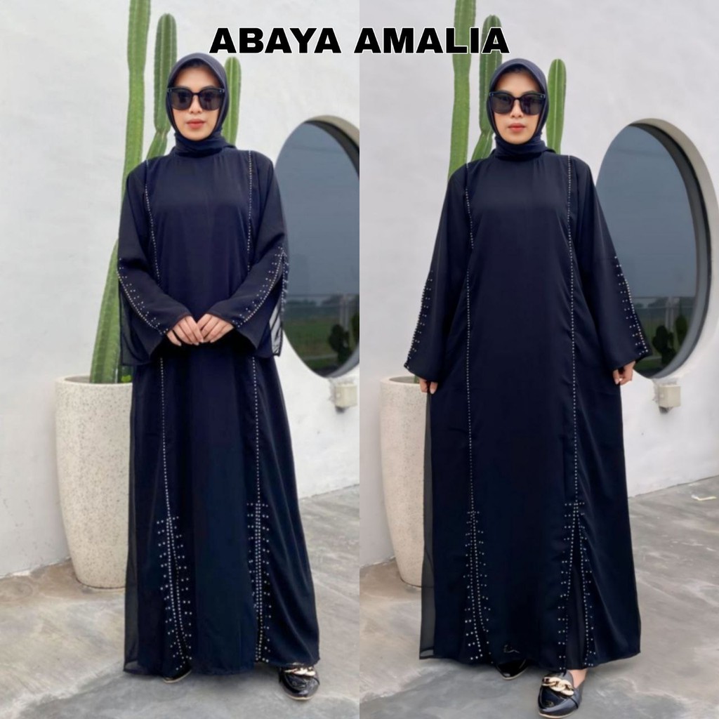 Jual Abaya Hitam Gamis Saudi Jetblack Premium Sifon Maxy Swarovski ...